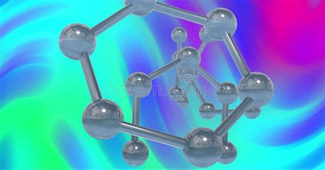 Molecular Structure Image Over Vibrant Colorful Gradient Background