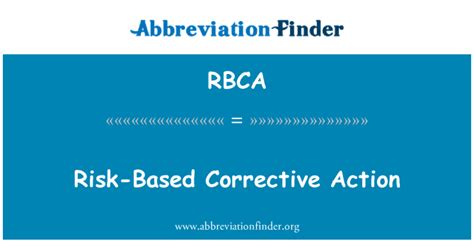 Rbca Stands For Risk Based Corrective Action Abbreviation Finder