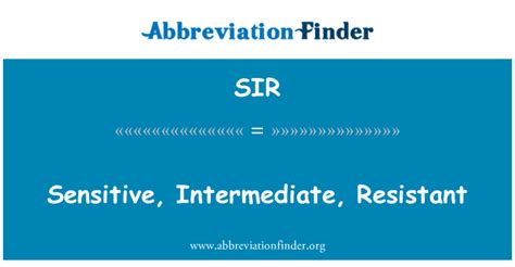 Sir Stands For Sensitive Intermediate Resistant Abbreviation Finder