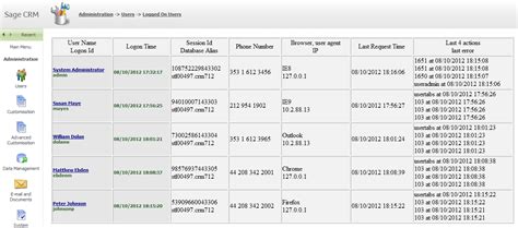 viewing the sysadmin screen within a crm session sage crm hints tips