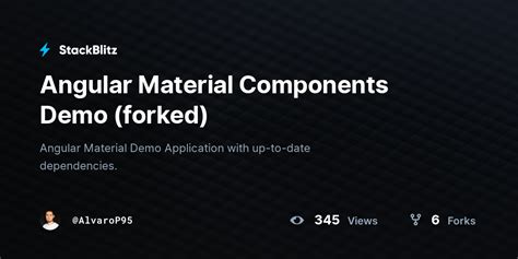 Angular Material Components Demo Forked Stackblitz