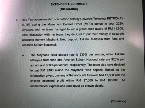 solved extended assignment [100 marks] 1 in a