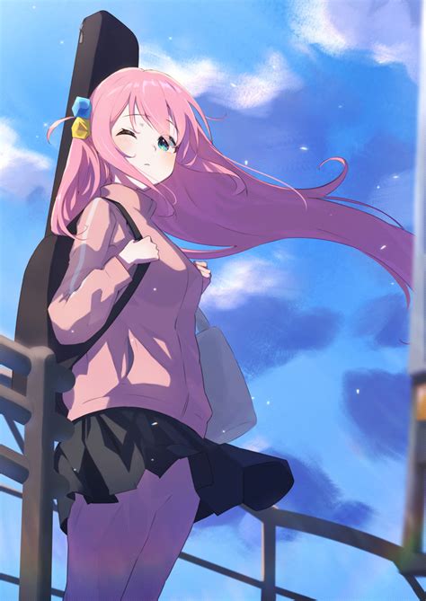 Safebooru 1girl Absurdres Bag Black Skirt Blue Eyes Blue Sky Blurry