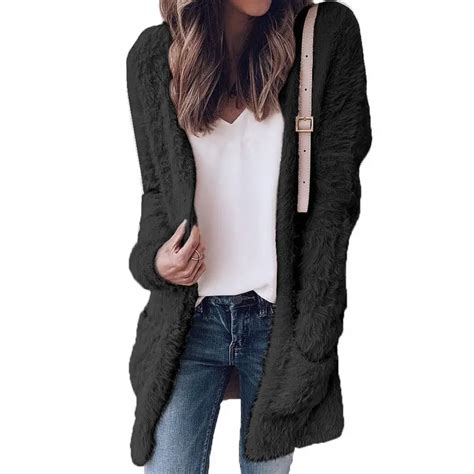 2018 Nueva Chaqueta De Punto Larga De Mezcla De Lana De Invierno Para