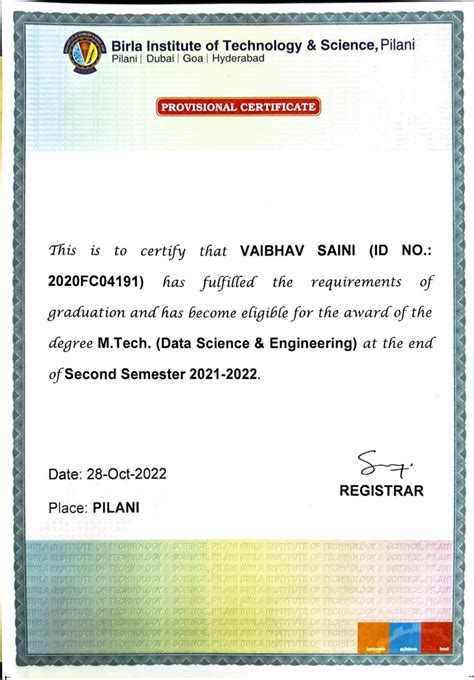 Vaibhav Saini On Linkedin Finally Mtech From Bits Pilani 11 Comments