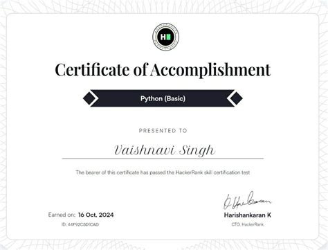 Vaishnavi Singh On Linkedin Hackerrank