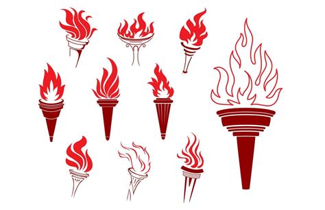 Colección De Antorchas Encendidas 11230736 Vector En Vecteezy