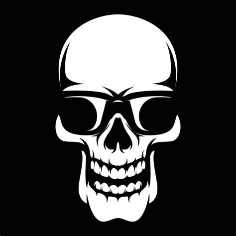 Skull Sunglass Black And White Mascot Design 22078003 Vector Art At
