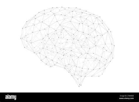Artificial Neural Network. Brain as artificial intelligence network. Abstract brain made of ...