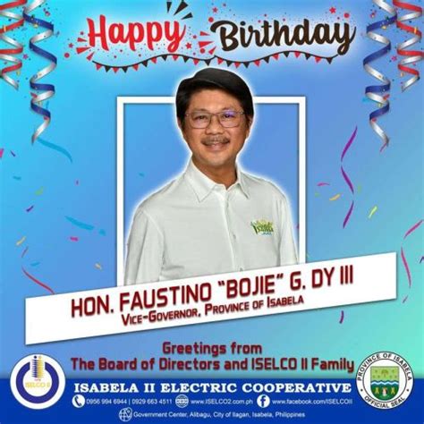 Happy Birthday Vice Governor Faustino Bojie G Dy Iii