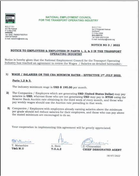 Nec For The Transport Operating Labour Aspects Zimbabwe Facebook
