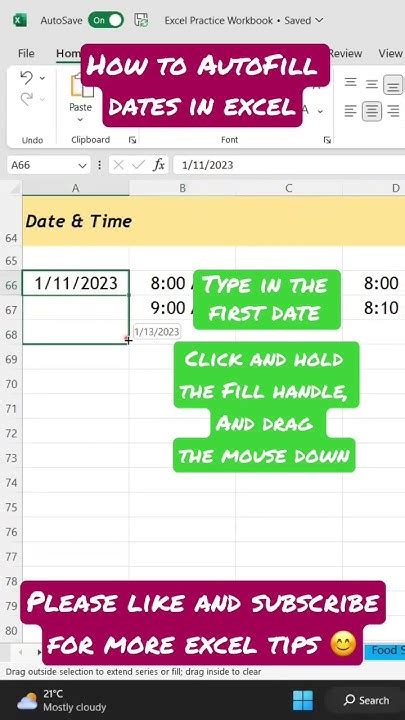 How To Autofill Dates In Excel Youtube
