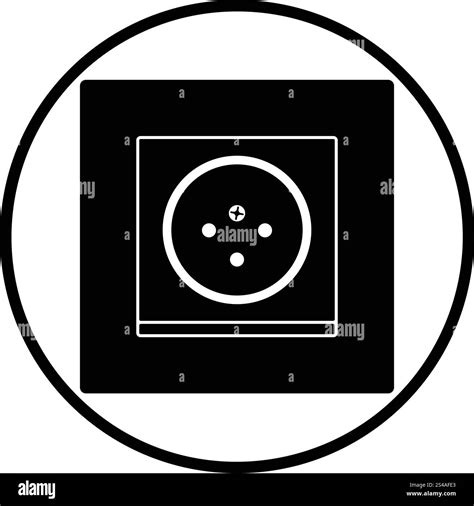South Africa Electrical Socket Icon Thin Circle Design Vector Illustration Stock Vector Image