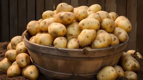 Panier Rempli De Pommes De Terre Dhéritage Uniques Illustration Stock