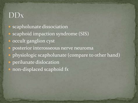 Scapholunate Dissociation 1 Ppt