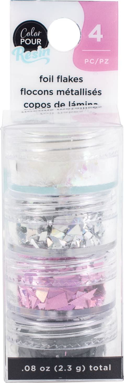 American Crafts Color Pour Resin Mix Ins Foil Flakes Holographic 4p