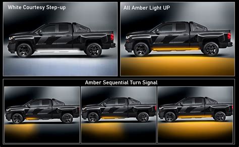 Truck LED Running Board Lights Amber Side Marker Kit With White