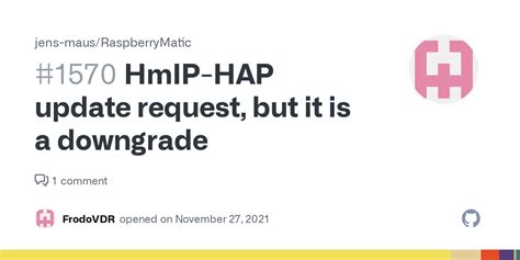 Hmip Hap Update Request But It Is A Downgrade · Issue 1570 · Jens