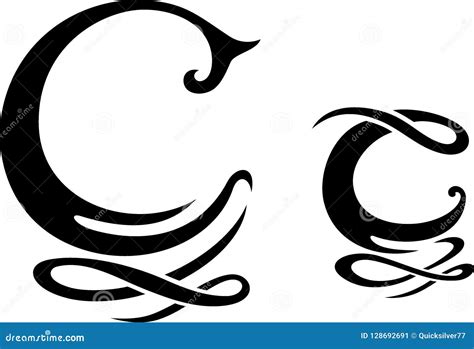 Monograma de la letra C ilustración del vector Ilustración de