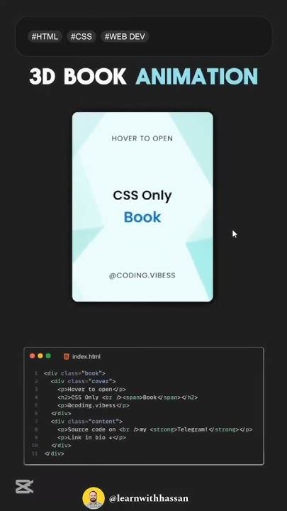 3d Book Animation Using Html And Css 3d Book Animation Html And Css Codeminds Youtube