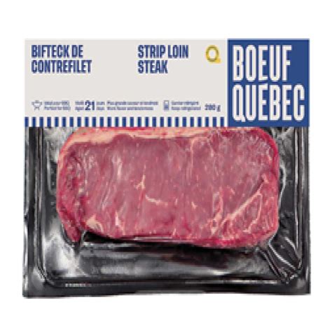 Bifteck de contre filet vieilli jours Boeuf Québe Aubut