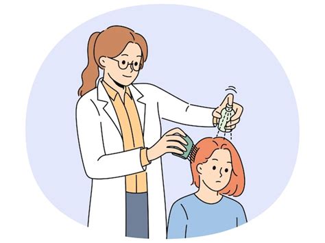 Premium Vector Girl With Lice In Hair At Doctors Appointment Using