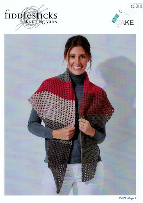 Fiddlesticks Pattern 577 Crochet Scarf Worsted 10ply Yarning