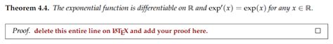 Solved Theorem 44 The Exponential Function Is