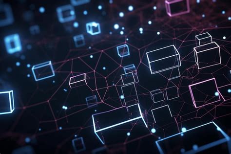 Abstract Blockchain Network Background Premium Ai Generated Image