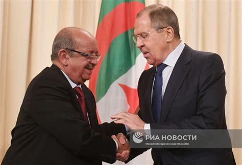 Встреча глав МИД РФ и Алжира С Лаврова и А Мессахела РИА Новости