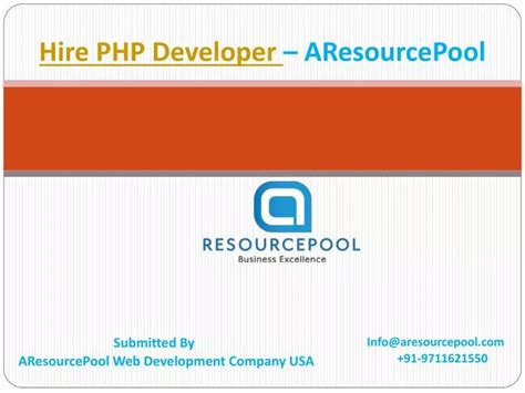 Ppt Hire Php Developer At Aresourcepool Powerpoint Presentation Free Download Id7825275