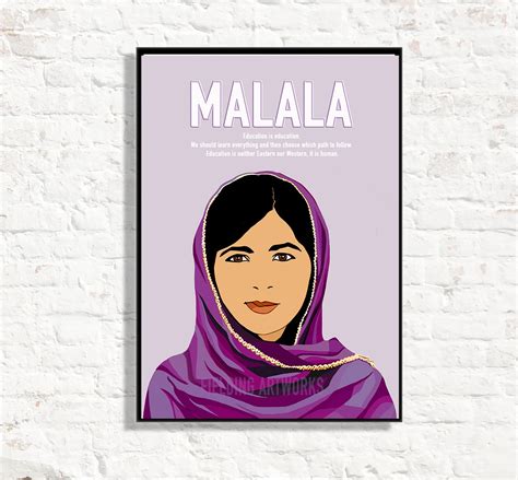 Malala Yousafzai Print Feminist Artwork Malala Poster Etsy