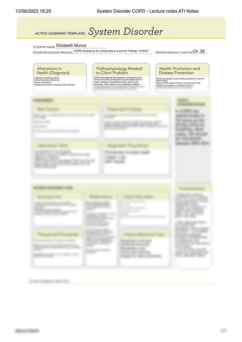 Solution System Disorder Copd Lecture Notes Ati Notes Studypool