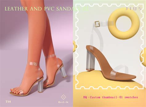 Jius Leather And Pvc Sandals 02 Jius Sims On Patreon Sims 4 Cc Shoes Sims 4 Sims