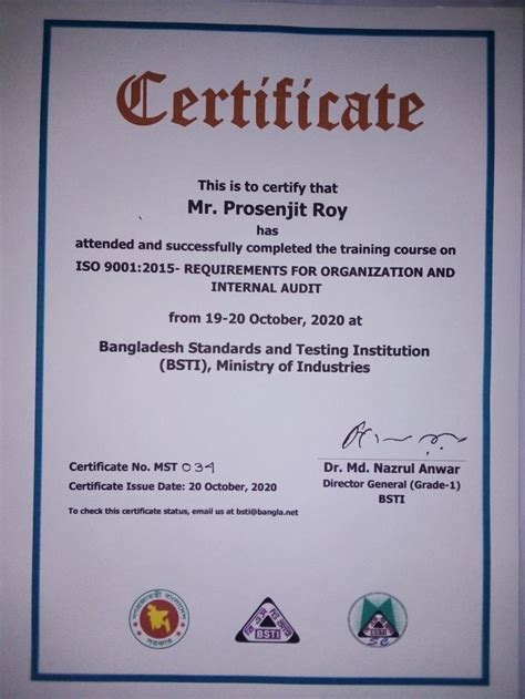 Prosenjit Roy On Linkedin Iso Bsti