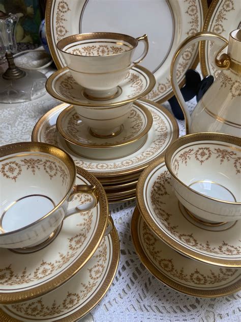 Vintage Aynsley Gold Dowery Dinner Set Etsy