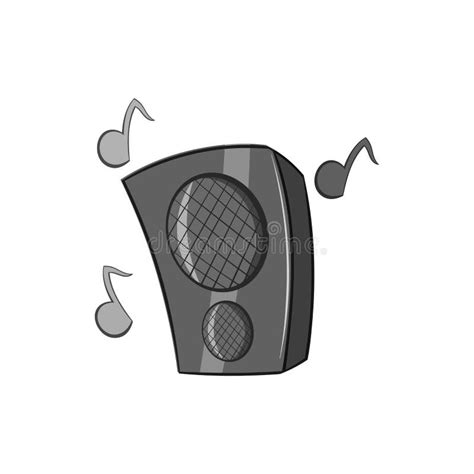 Music Speacker Icon Black Monochrome Style Stock Vector Illustration
