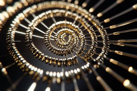 Spiral Formation Of Metallic Spikes Creates An Intriguing Visual Illusion In Modern Art