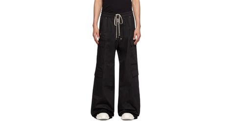 Rick Owens Drkshdw Black Double Jumbo Belas Cargo Pants For Men Lyst
