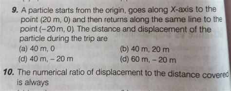 A Particle Starts From The Origin Goes Along X Axis To The Point