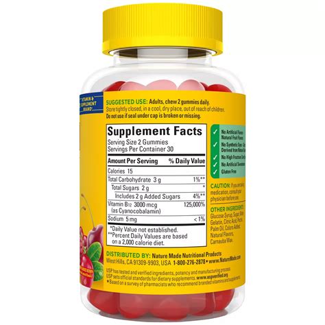 Nature Made Vitamin B12 Gummies 3000 Mcg Shop Vitamins A Z At H E B