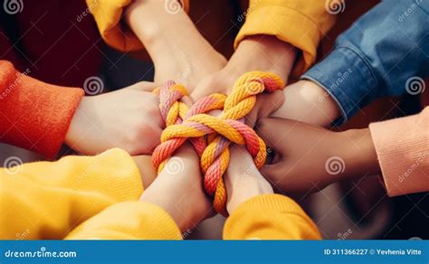 Unity In Diversity Teamwork And Strength Connection Generative Ai Stock Illustration