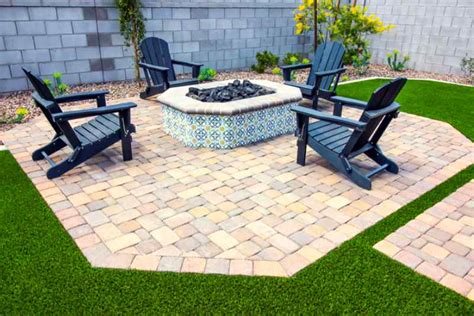 Pavers Patio With Conversation Fire Pit Southwest Stone Supply