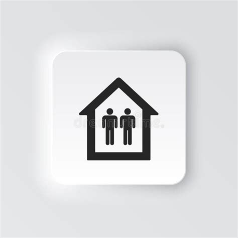 Rectangle Button Icon Mans In A House Button Banner Rectangle Badge Interface For Application
