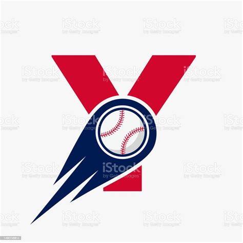 편지 Y 야구 로고 개념 움직이는 야구 아이콘 벡터 템플릿 Championship에 대한 스톡 벡터 아트 및 기타 이미지