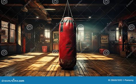 Old Vintage Gym Room With A Boxing Classic Generative Ai Stock