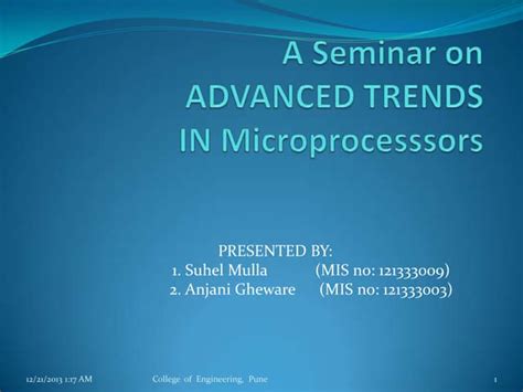 Advanced Trends In Microcontrollers By Suhel Ppt