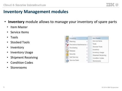 Maximo Training Inventory Management