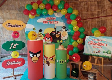 Angrybird Birthday Theme With Backdrop And Decorations