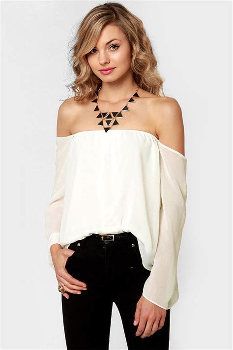 Sexy Off The Shoulder Top Ivory Top White Top 3200 Lulus